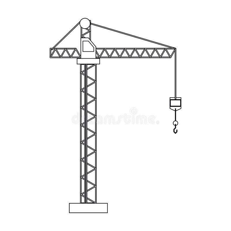 Crane Hook Construction Machine Outline Stock Vector - Illustration of ...