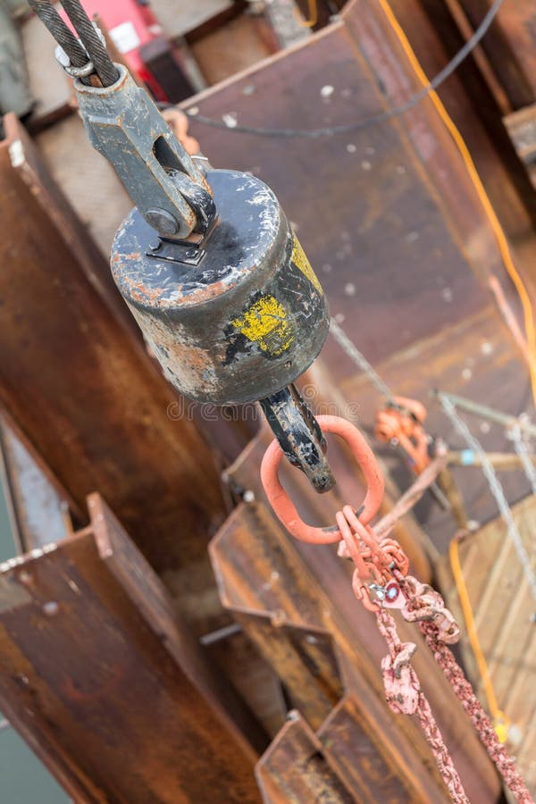 Crane Hook on a Construction Site Stock Photo - Image of cargo ...
