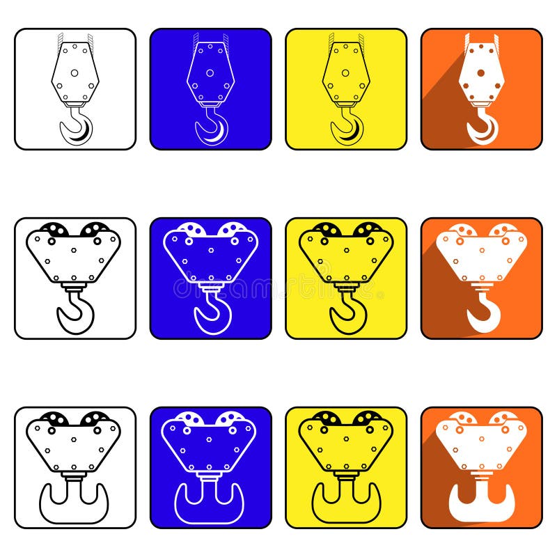 Crane Hook Icon Vector. Crane Hook Icon Set. Vector Flat Design Stock ...