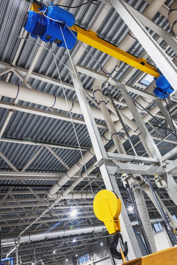 Crane Hook Inside Factory Building, Industrial Background Stock Image ...