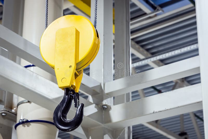 Crane Hook Inside Factory Building, Industrial Background Stock Photo ...