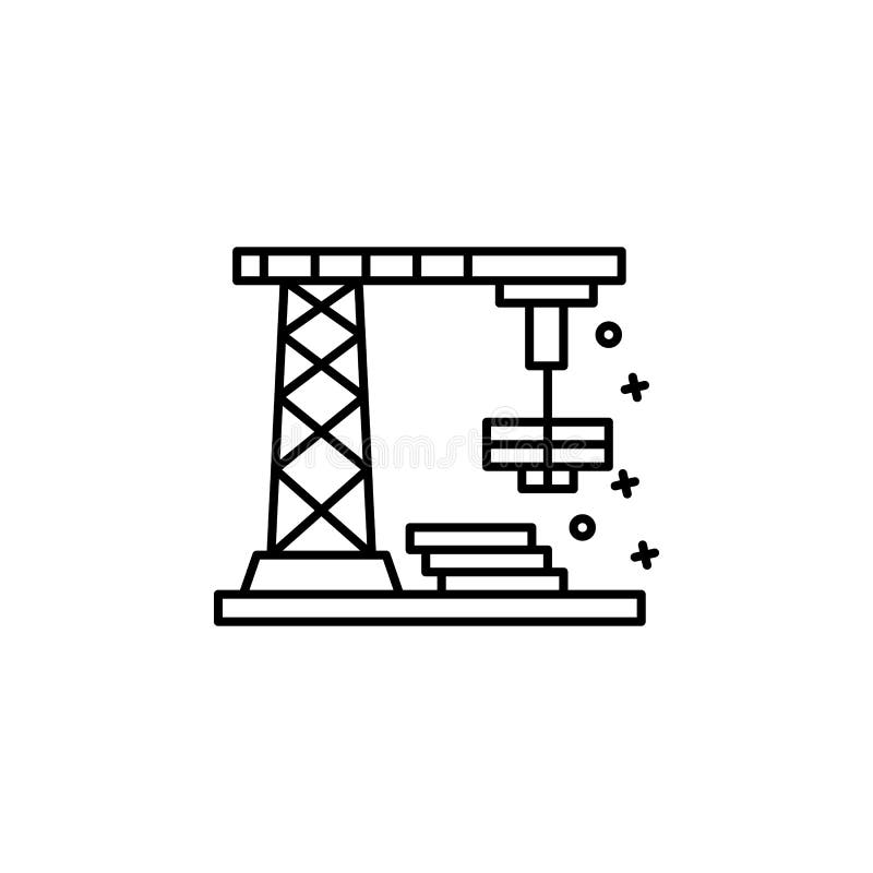Crane Hook Lift Icon. Element of Manufacturing Stock Illustration ...
