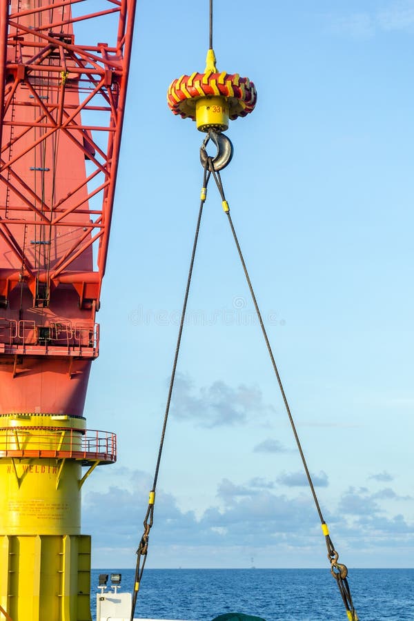 A Crane Hook Lifting an Anchor Using 2 Point Bridal Sling Stock Image ...