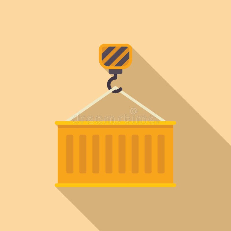 Crane Hook Lifting Container Cargo Box Logistics Illustration Stock ...