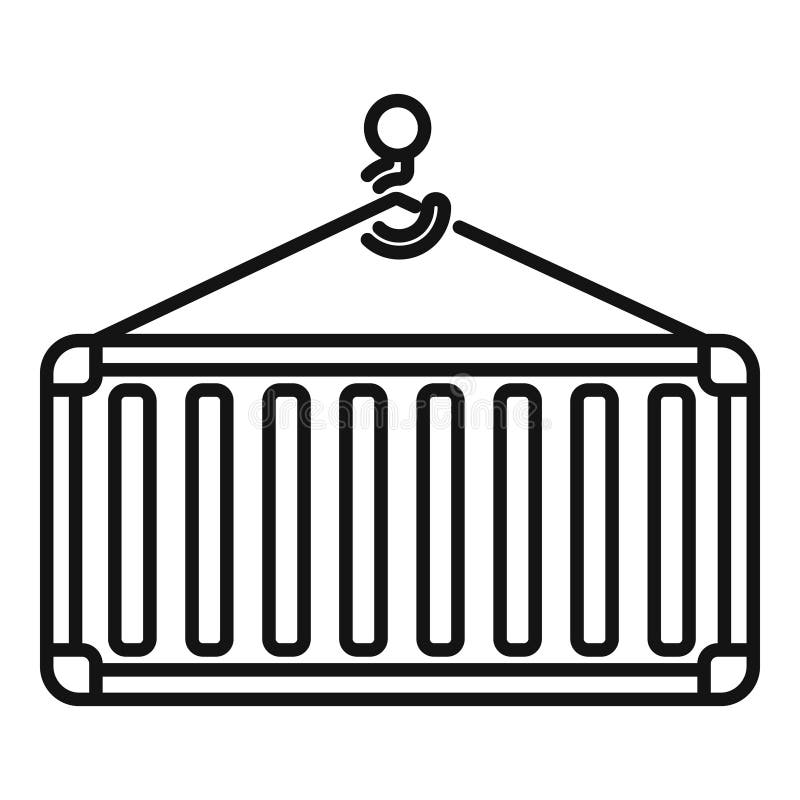 Crane Hook Lifting Red Intermodal Container for Shipping Stock ...