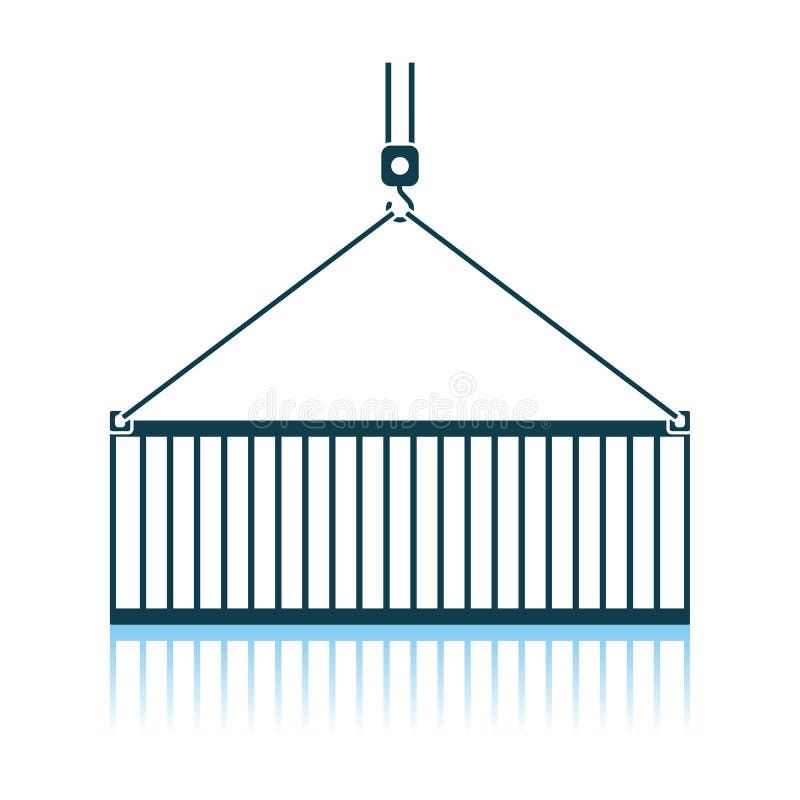 Lifting Container Solid Icon, Delivery Symbol, Crane Hook Loading ...