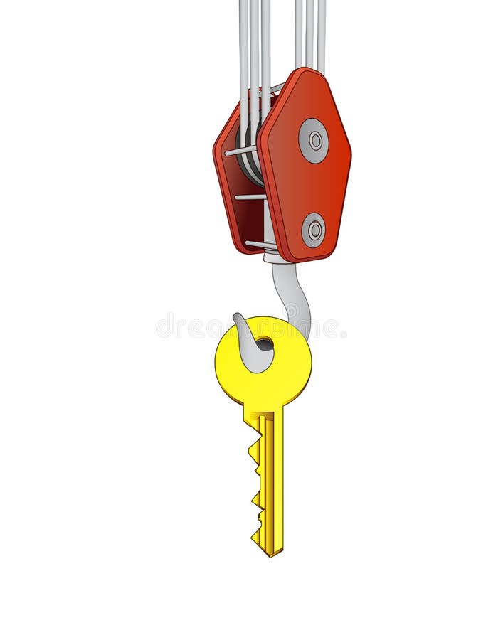 Crane Hook Lifting Golden Key Stock Illustration - Illustration of hook ...