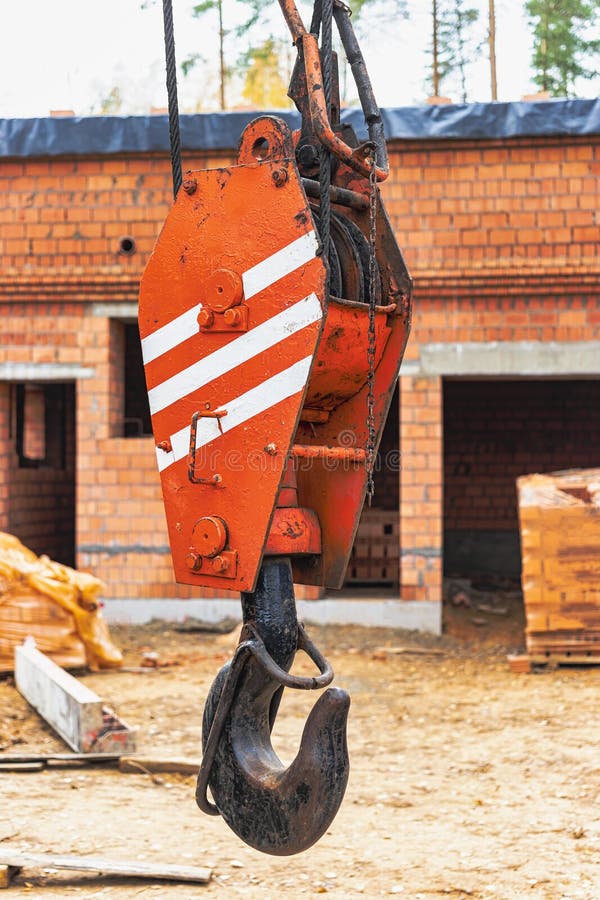 Crane Hook for Lifting Loads. Lifting Device for Stacking Cargo Stock ...