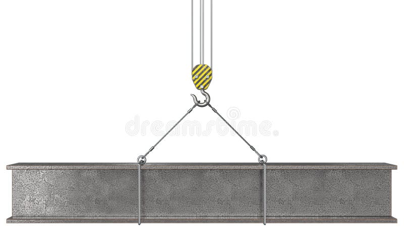 Crane Hook Lifting Steel Beam on Transparent Background 3d Stock ...