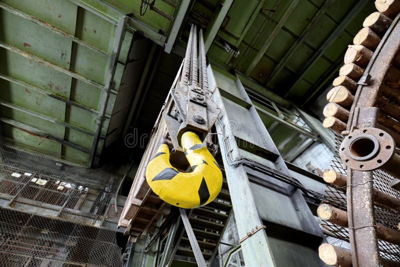 Crane Hook in Old Abandoned Coal Mine. Stock Photo - Image of crane ...