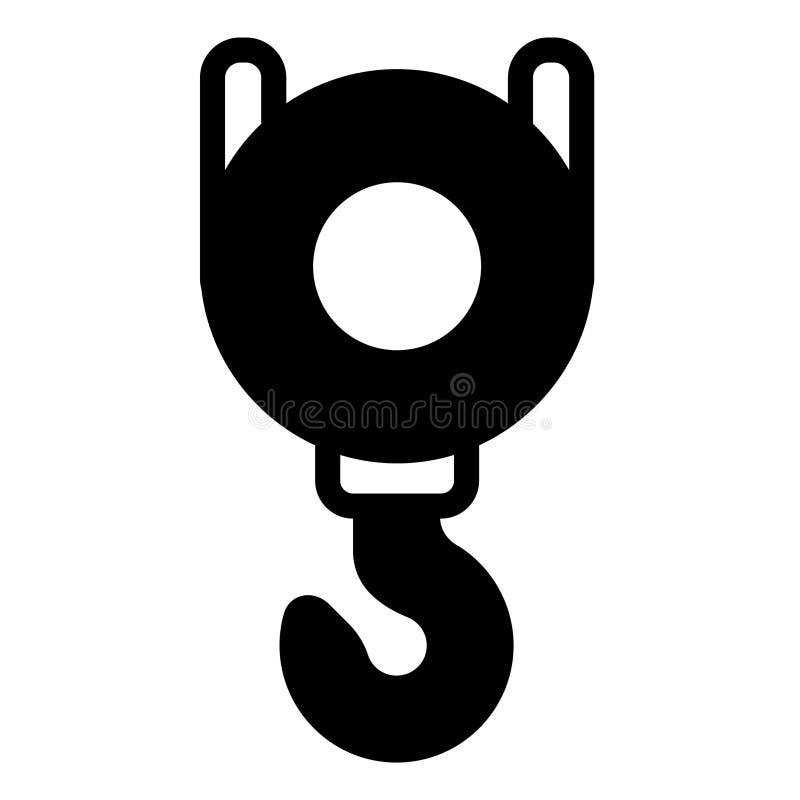 Crane Hook Solid Icon, Marine Port Concept. Vector Graphics Stock ...