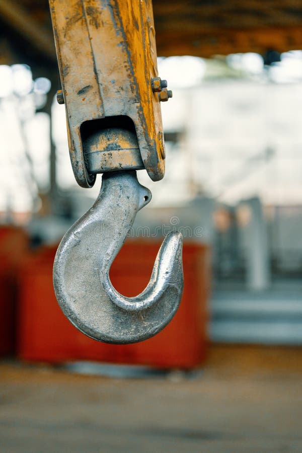 Crane Hook Suspension, Steel Hook for Cargo Suspension Stock Photo ...