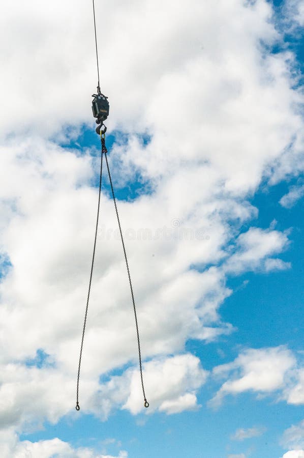 Cranes Hook and Two Lengths of Chain Stock Image - Image of crane ...