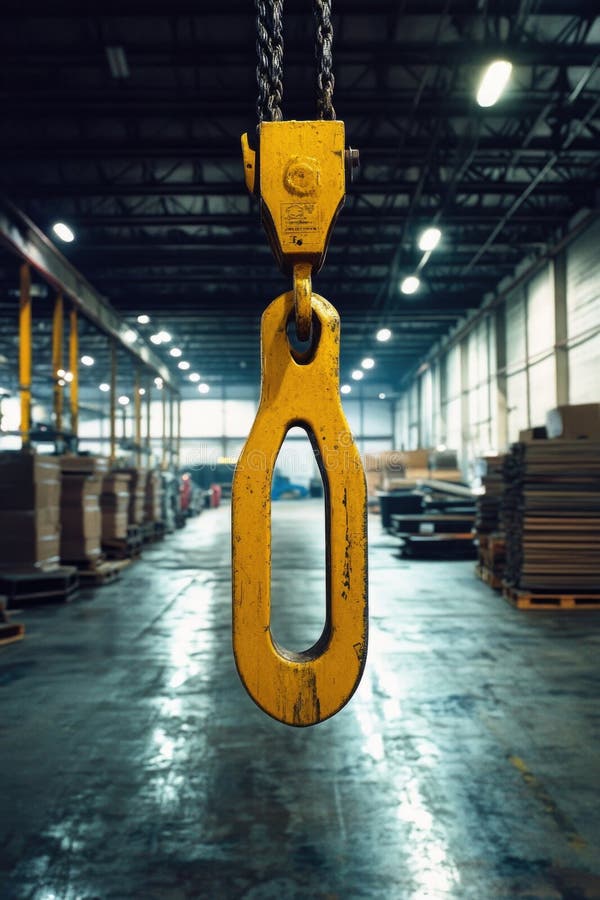 Crane Hook Warehouse stock image. Image of factory, floor - 373181471