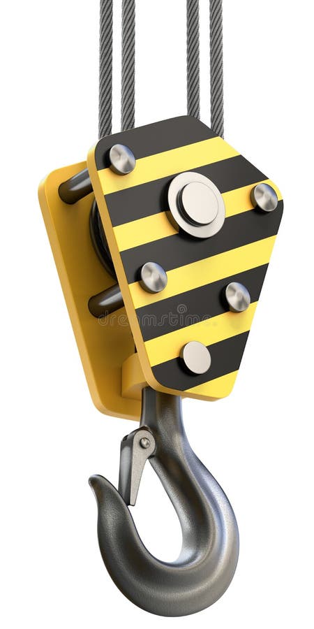 Rendering of Tower Crane Hook Isolated on the White Background. Stock ...