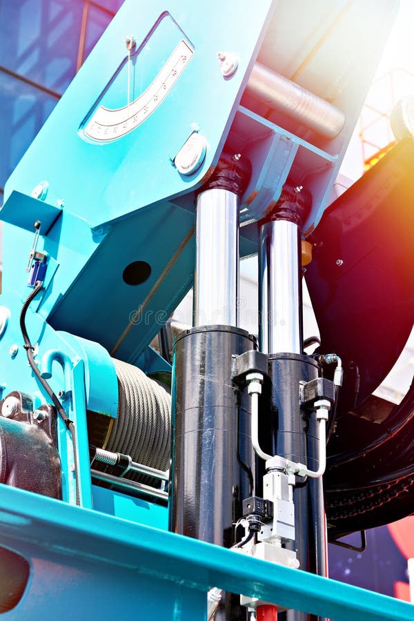 Crane hydraulic cylinders stock image. Image of heavy - 271883989