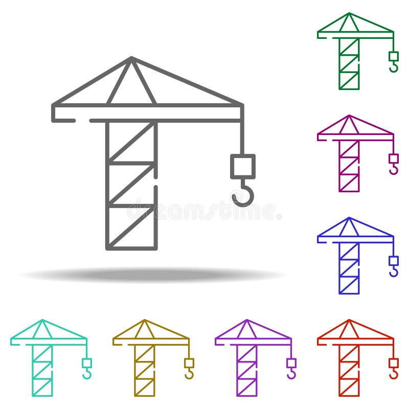 Crane Icon. Elements of Construction in Multi Color Style Icons Stock ...