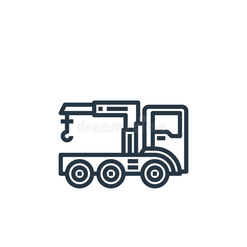 Crane Icon Vector from Car Service Concept. Thin Line Illustration of ...