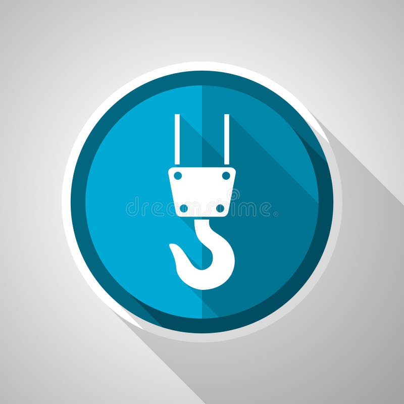 Crane, Industry Symbol, Flat Design Vector Blue Icon with Long Shadow ...