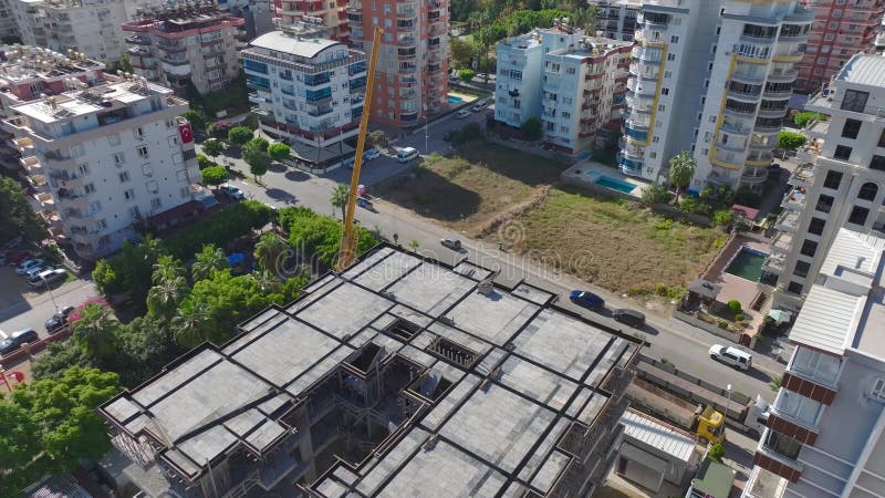Aerial View: Aerial Footage Captures the Careful Alignment of Crane ...