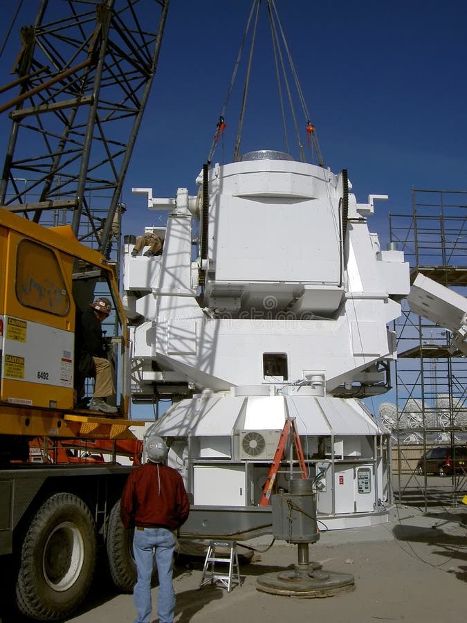 Crane Installing Observatory Base Stock Image - Image of operator ...