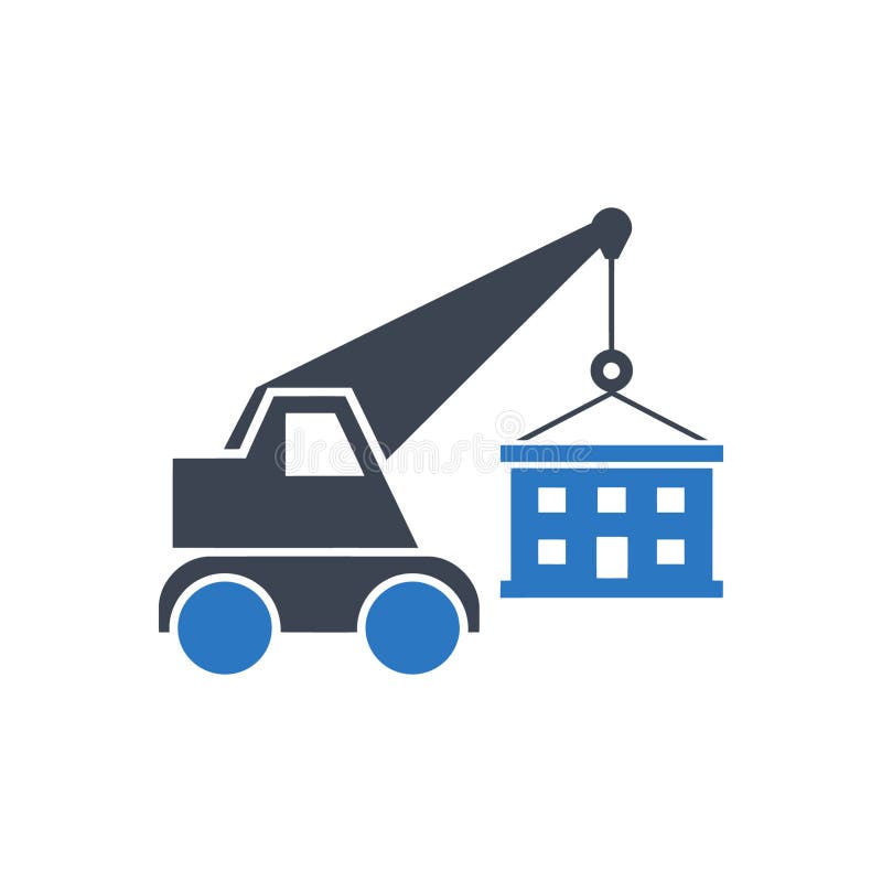 Crane Lifting Block Icon 2 stock vector. Illustration of icon - 372767046