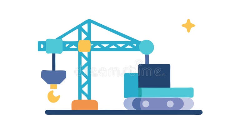 Crane Lifting Building Blocks, Symbolizing Modular Construction and ...