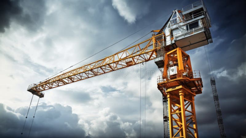 A Crane Lifting a Building Onto the Ground. Suitable for Construction ...