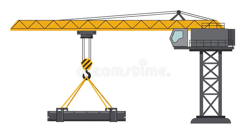 Crane Lifting Construction Material Heavy Object at Construction Site ...