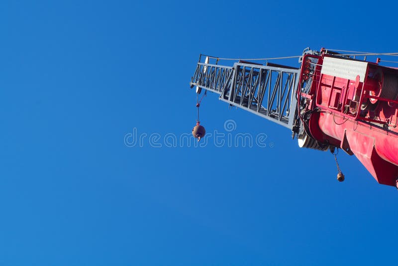 Crane Lifting Construction Site Hoist Equipment Stock Photo - Image of ...