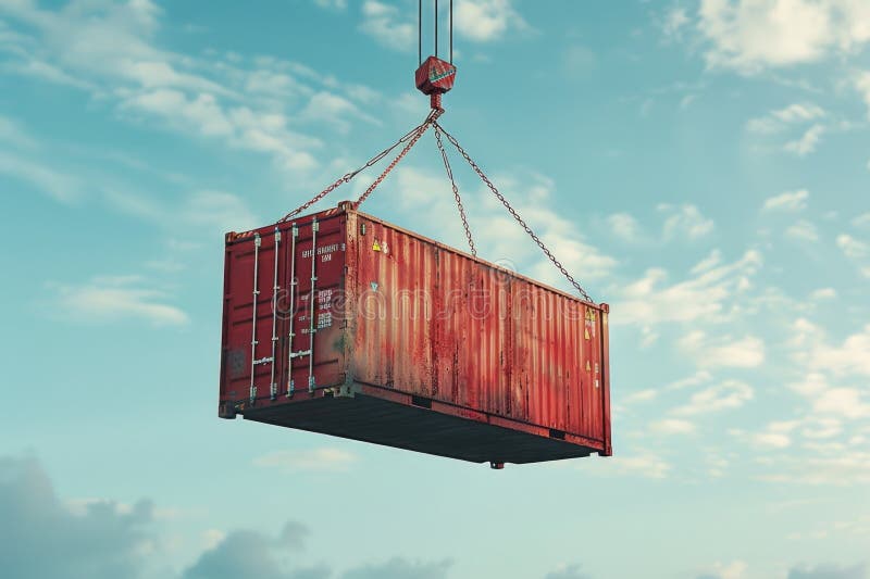A Crane Lifting a Container, Suitable for Industrial Use Stock Photo ...