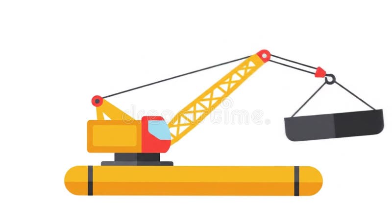 Crane Lifting Heavy Load Animation on Platform Isolated Stock Video ...