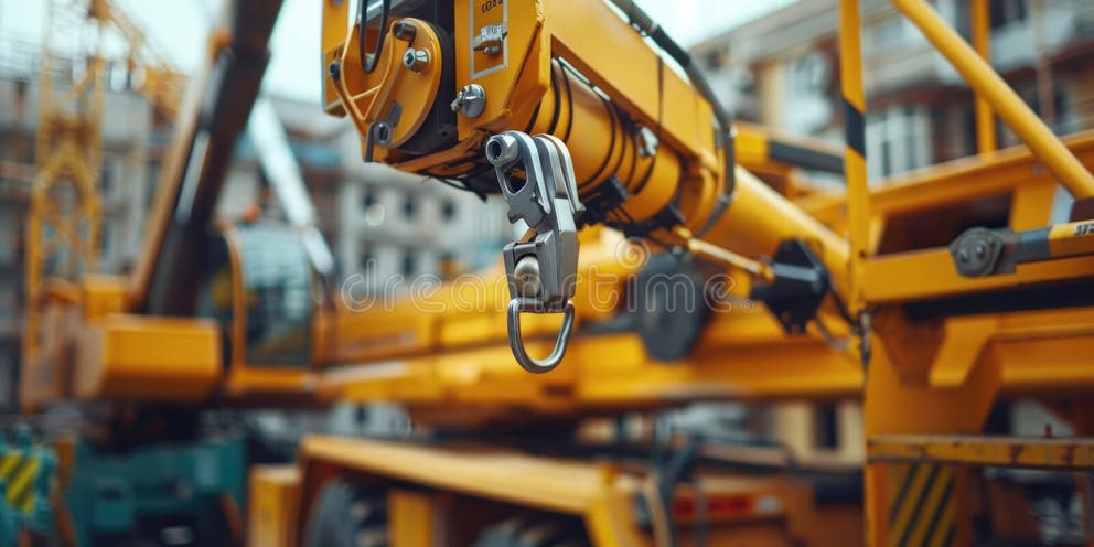 Crane is Lifting Heavy Object Stock Photo - Image of hook, workshop ...