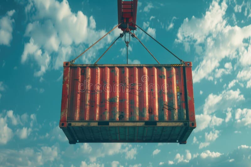 A Crane Lifting a Large Container. Suitable for Industrial Concepts ...