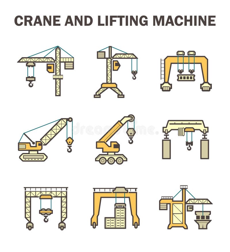 Crane vector icon stock vector. Illustration of factory - 101071366