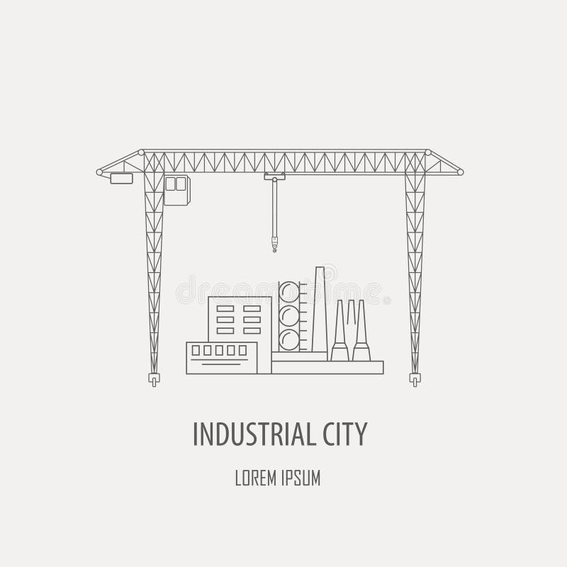 Crane and Lifting Machine Logo and Badge Template Outline Simple Stock ...