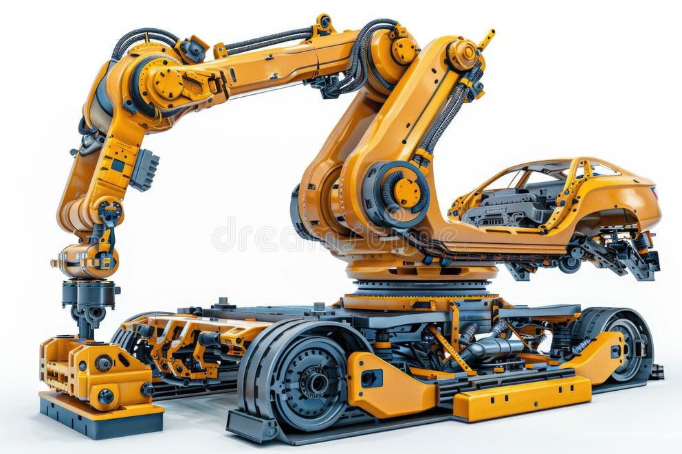 A Crane Lifting a Robotic Car, Useful for Illustrations on Technology ...