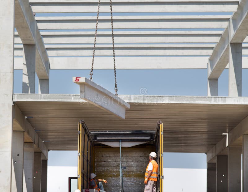 Crane lifting truss editorial stock image. Image of height - 85444494