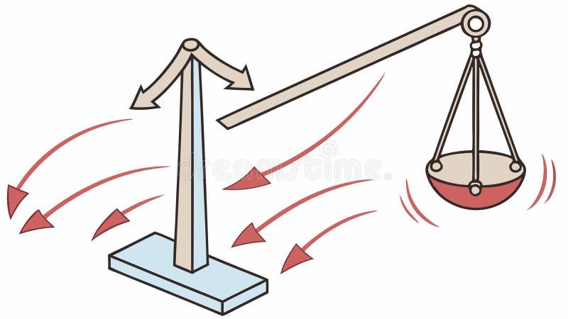 A Crane Lifting a Weight on a Balance Scale Vector Physics, Vector ...
