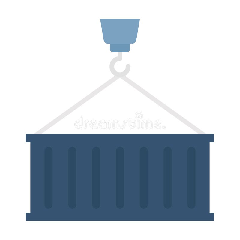 Crane Load Flat Vector Icon Which Can Easily Modify or Edit Stock ...