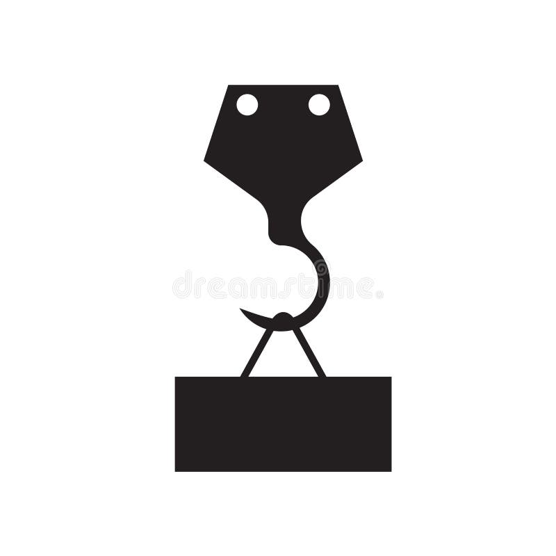 Crane with Load Icon Isolated on White Background Stock Vector ...