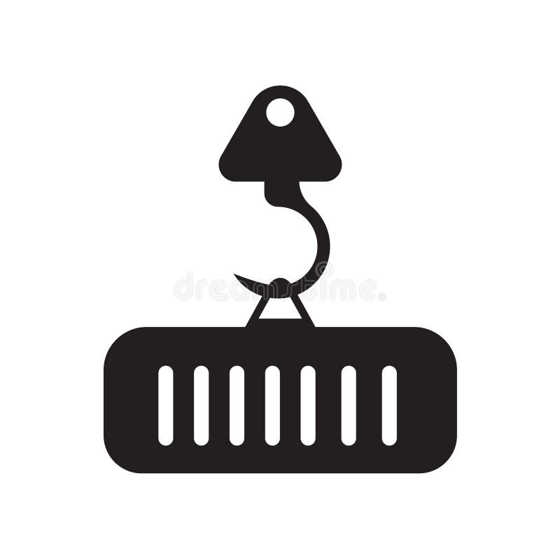 Crane with Load Icon Isolated on White Background Stock Vector ...