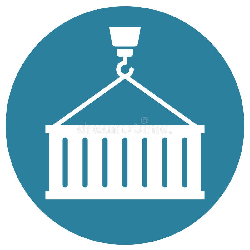 Crane with Load Icon Isolated on White Background Stock Vector ...