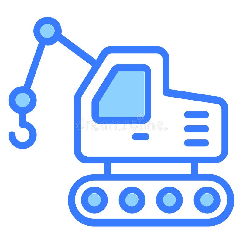 Crane, Loader Blue Out Line Vector Design Stock Vector - Illustration ...