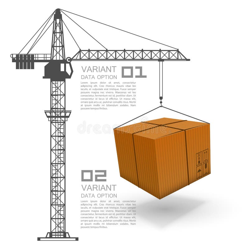 Crane loading boxes stock vector. Illustration of container - 50081649