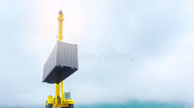 Crane Loading Container Onto Dock at Bustling International Shipping ...