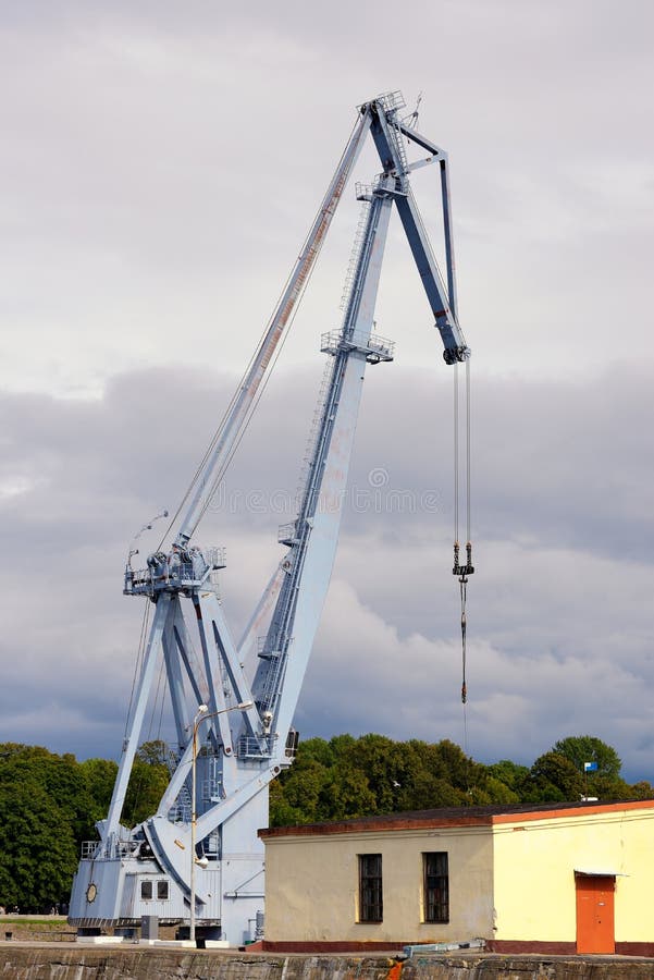 The Crane For Loading Of Freights On The Ships Stock Image - Image of ...