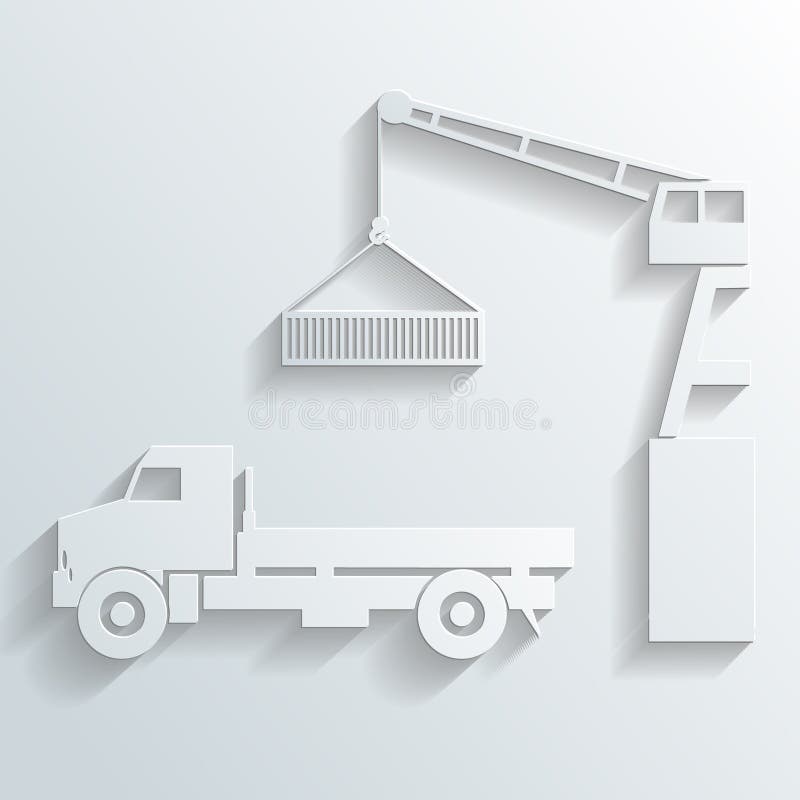 Crane Loading Onto Truck Vector Stock Vector - Illustration of ...