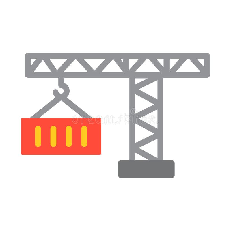 Crane, Logistic Crane, Container, Lifter Fully Editable Vector Icon ...