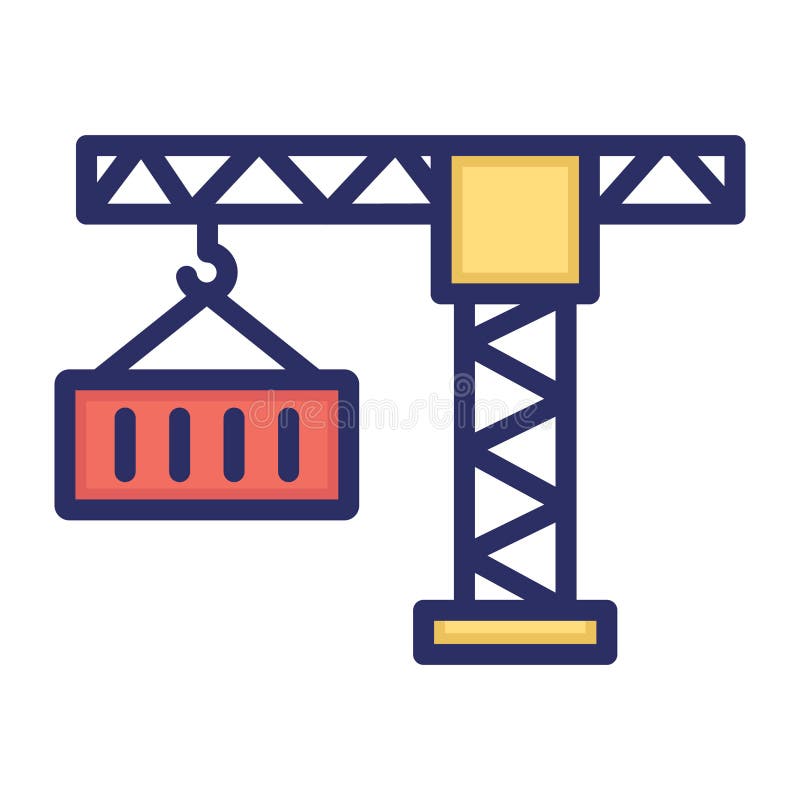 Crane, Logistic Crane, Container, Lifter Fully Editable Vector Icon ...